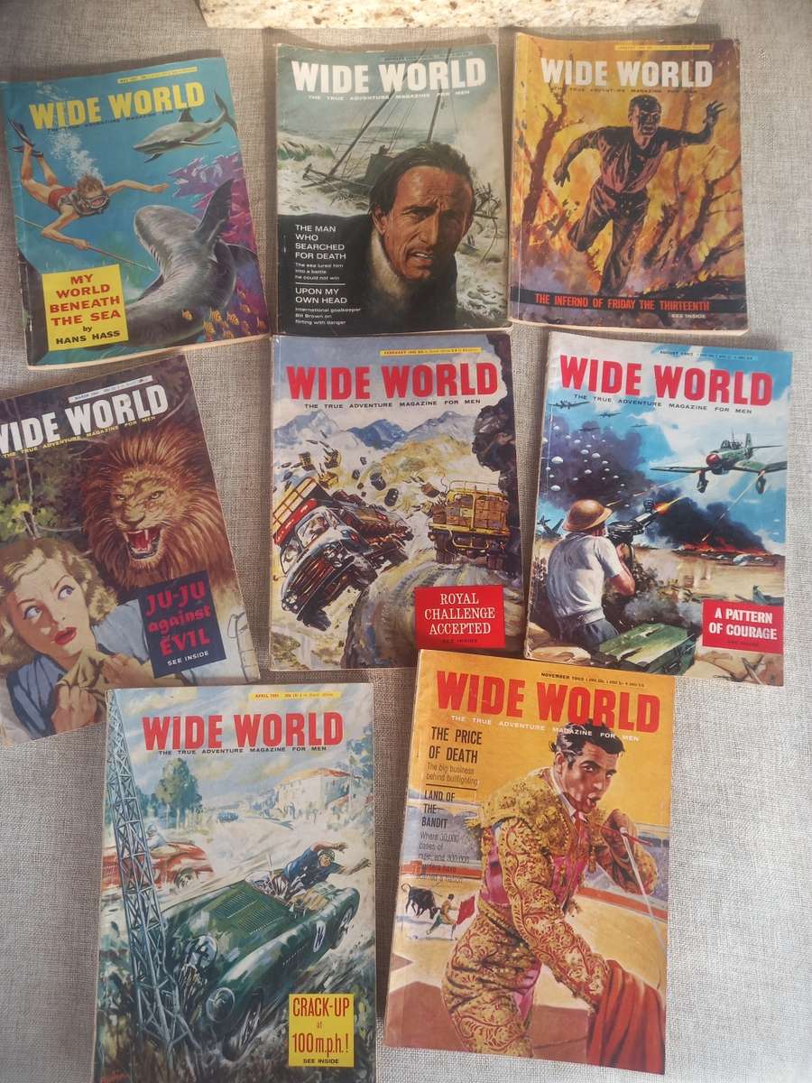 Rare & Vintage - Wide World - the True Adventure Magazine for Men x 8 ...