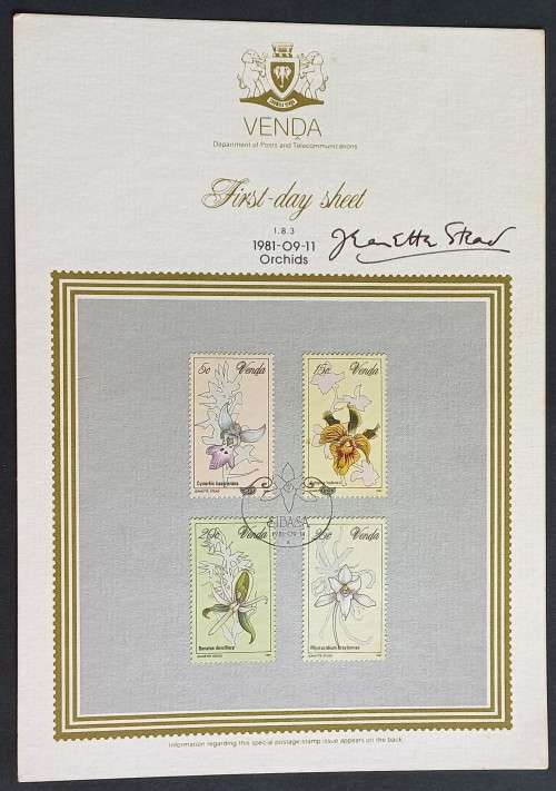 Venda - VENDA - 1981 ORCHIDS - COLLECTORS SHEET No. 1.8.3 SIGNED BY ...