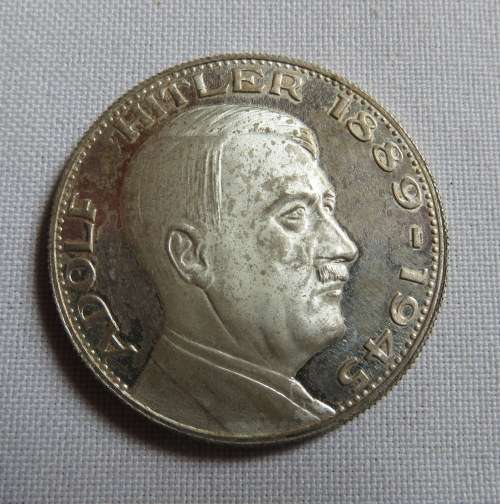 Europe - GERMAN SILVER PLATED COIN ADOLF HITLER 1889-1945-DIAMETER 35MM ...