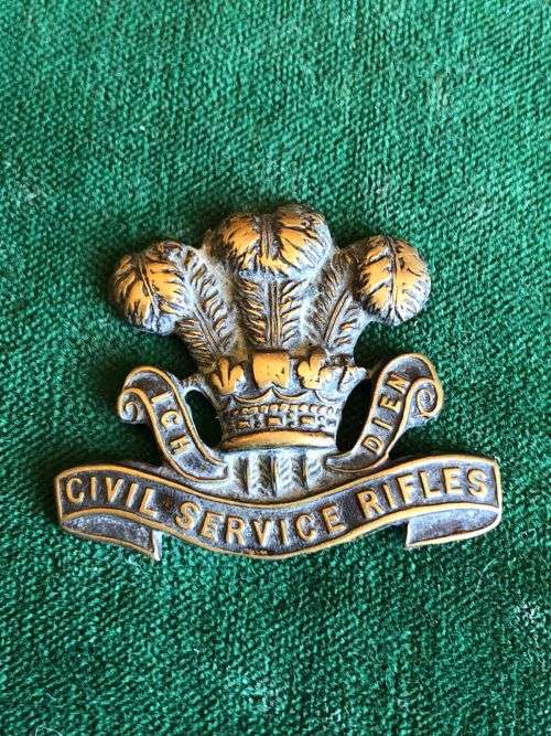 South African Army - BOER WAR PERIOD CIVIL SERVICE RIFLES BADGE-NO LUGS ...