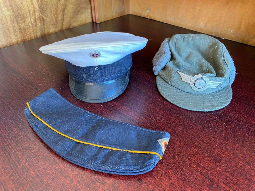 Headgear - EAST GERMAN CAPS-3 SOLD TOGETHER-SIZE MEDIUM TO LARGE was ...