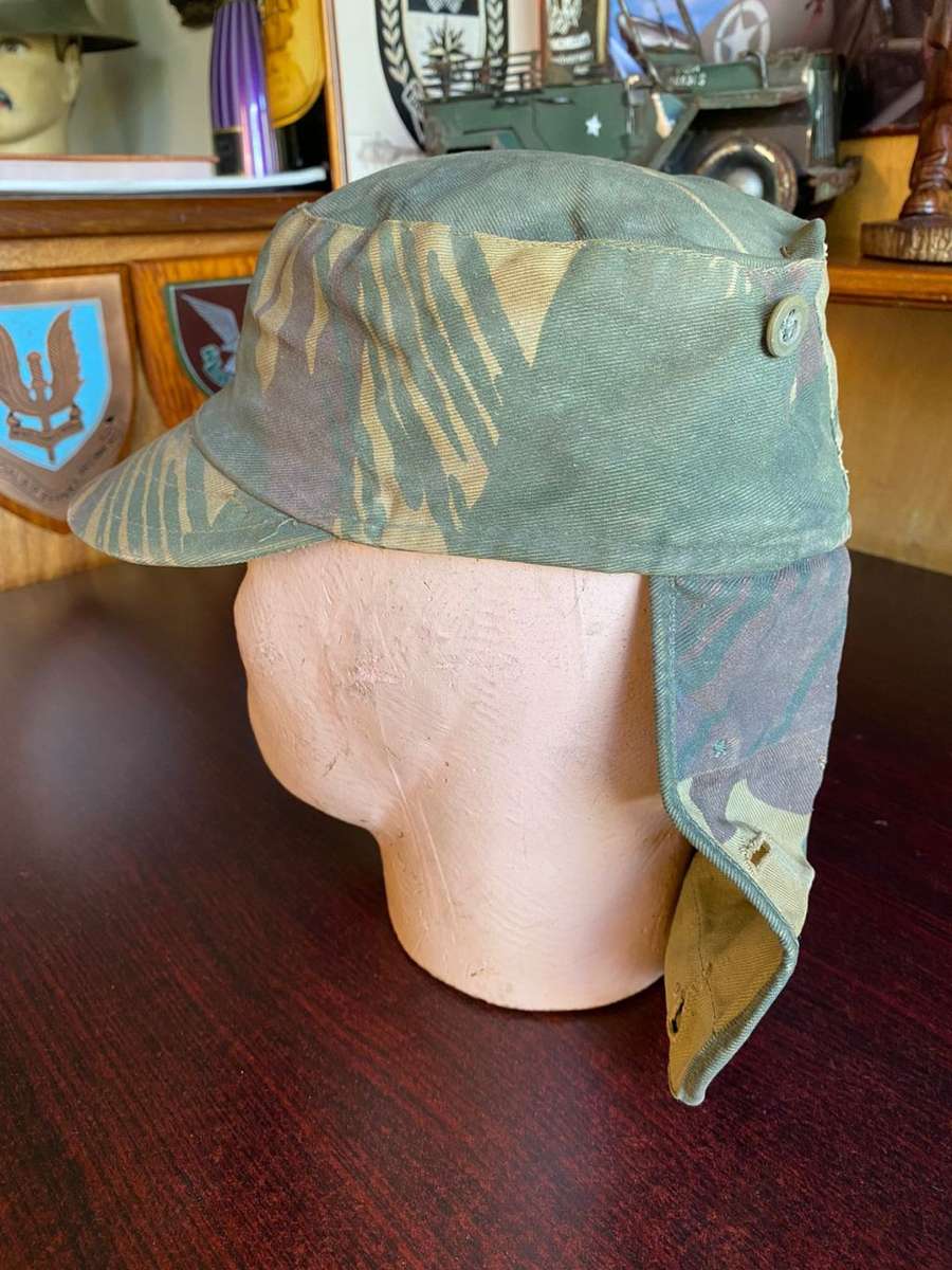 Headgear - RHODESIAN CAMO FLAP CAP-ORIGINAL BATTLE USED- INSIDE RING ...