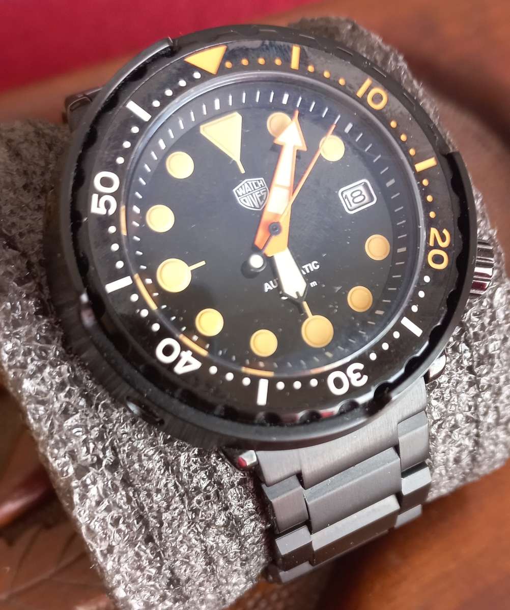Men's Watches - MONSTER!!-All Black Diver 300m automatic Seiko Homage ...