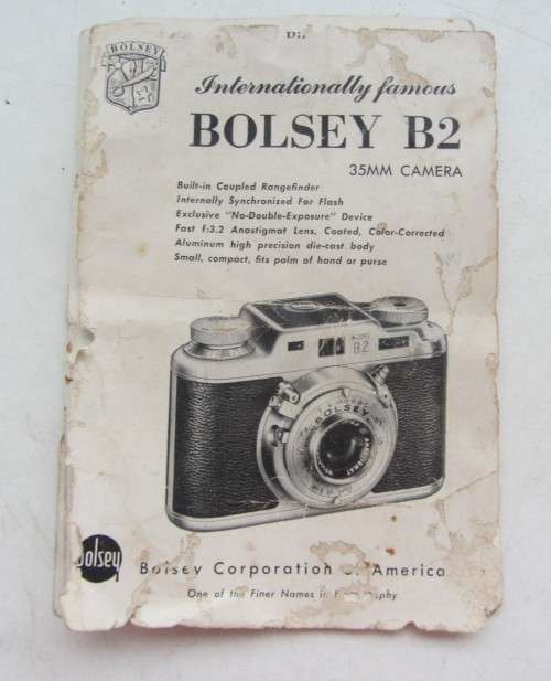 Other Film Cameras - Bolsey B2 Instructions-As per Photos was listed ...