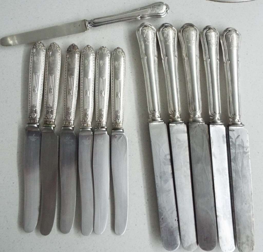 Cutlery - SUPER nice LOT of .800 French knifes with hallmarks FRENCH ...