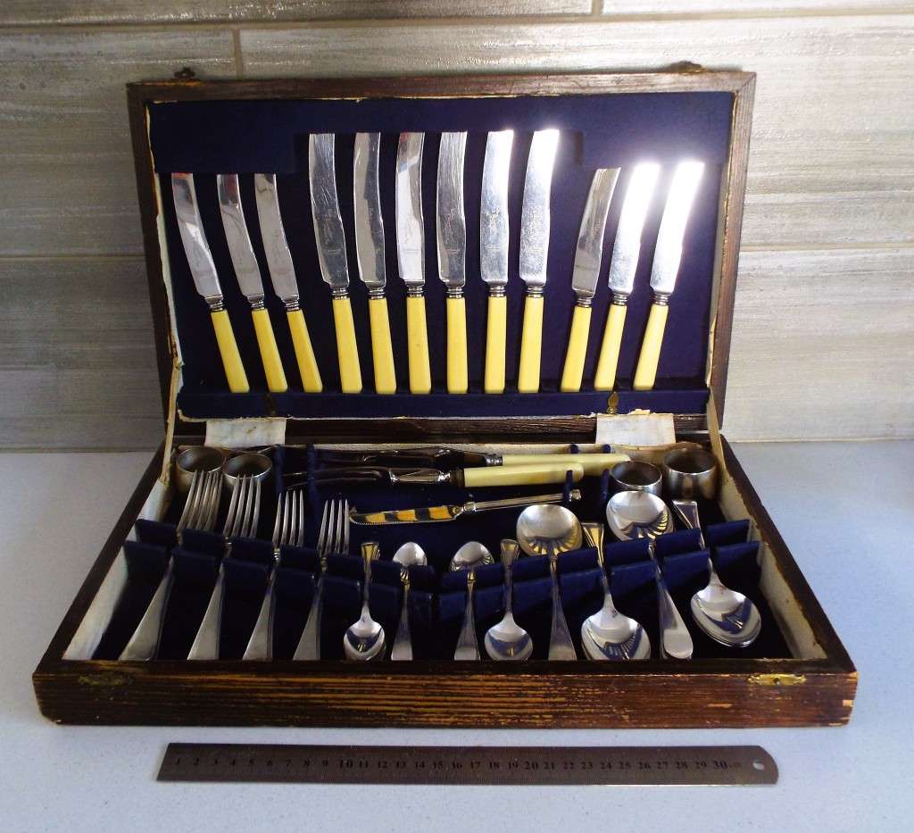 Cutlery - Vintage 54 Piece A1 SILVER,,,,,, Canteen Of Cutlery Made In ...