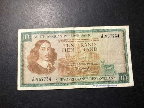 TW de Jongh - Old R10 (ten rand) T W de Jongh Banknote - as per photo ...