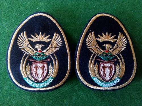 South African Army - SANDF WO 1 LARGE RANK INSIGNIA (PAIR) LUREX THREAD ...