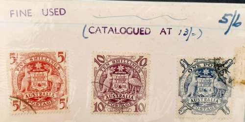 Australia - ** 1948 Australia Trio : 5 Shillings, 10 Shillings and 1 ...