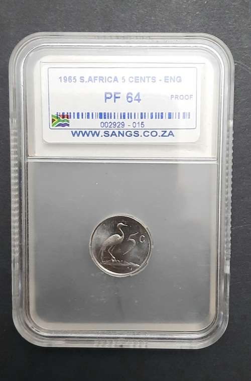 Five Cent - ** SANGS GRADED : Proof A1965 South Africa 5c Coin ...
