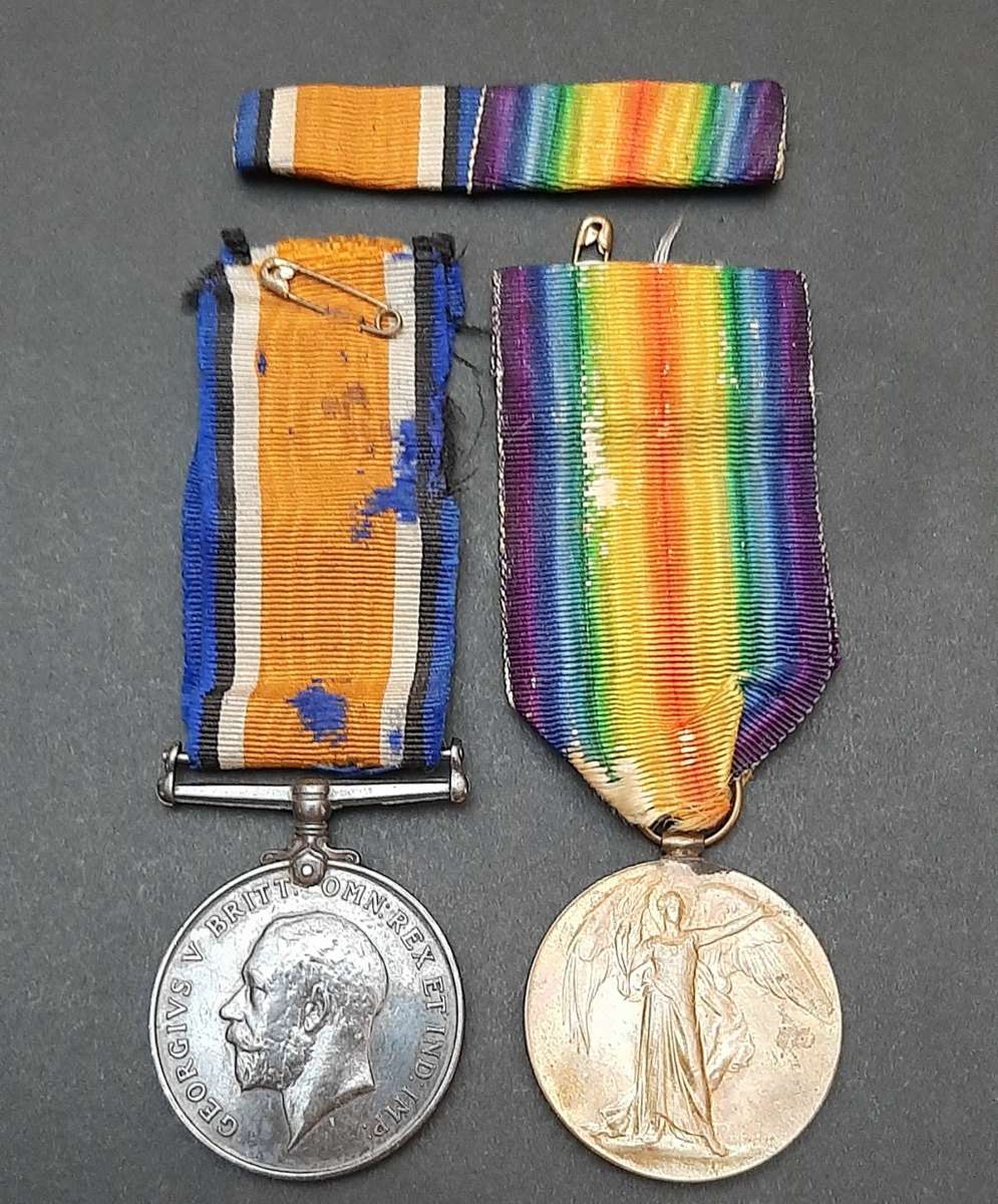 World War 1 - **WW1 : .925 Silver British War Medal & Victory Medal w ...