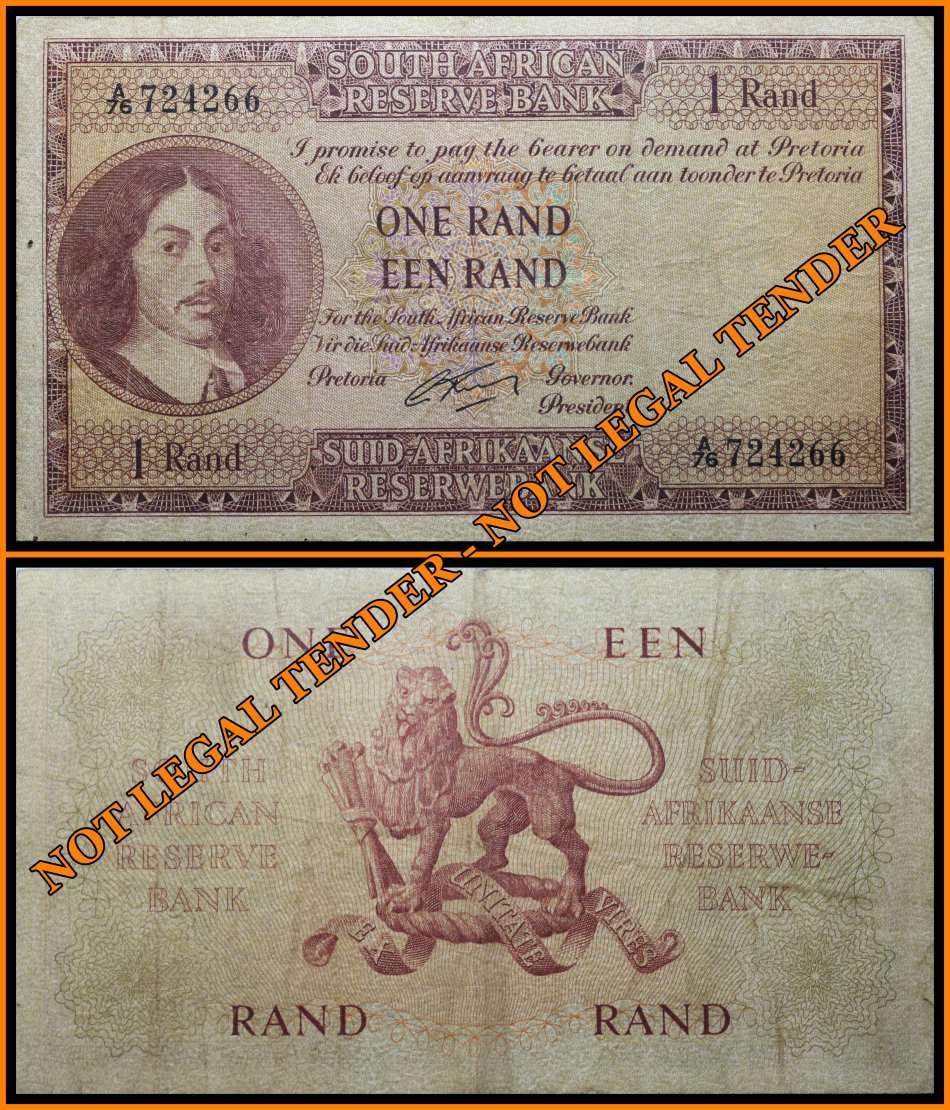 G Rissik - South African Bank Note : ONE RAND - EEN RAND - G Rissik ...