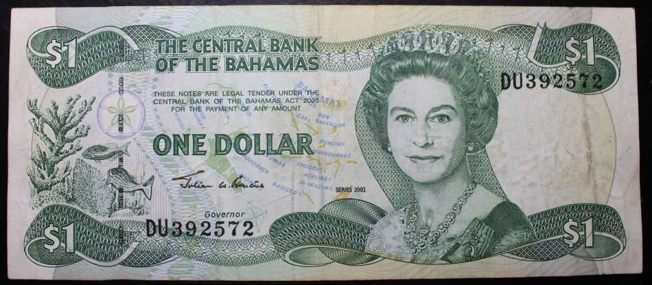 The Americas - THE BAHAMAS : ONE DOLLAR : (SERIES 2002) CIRCULATED NOTE ...