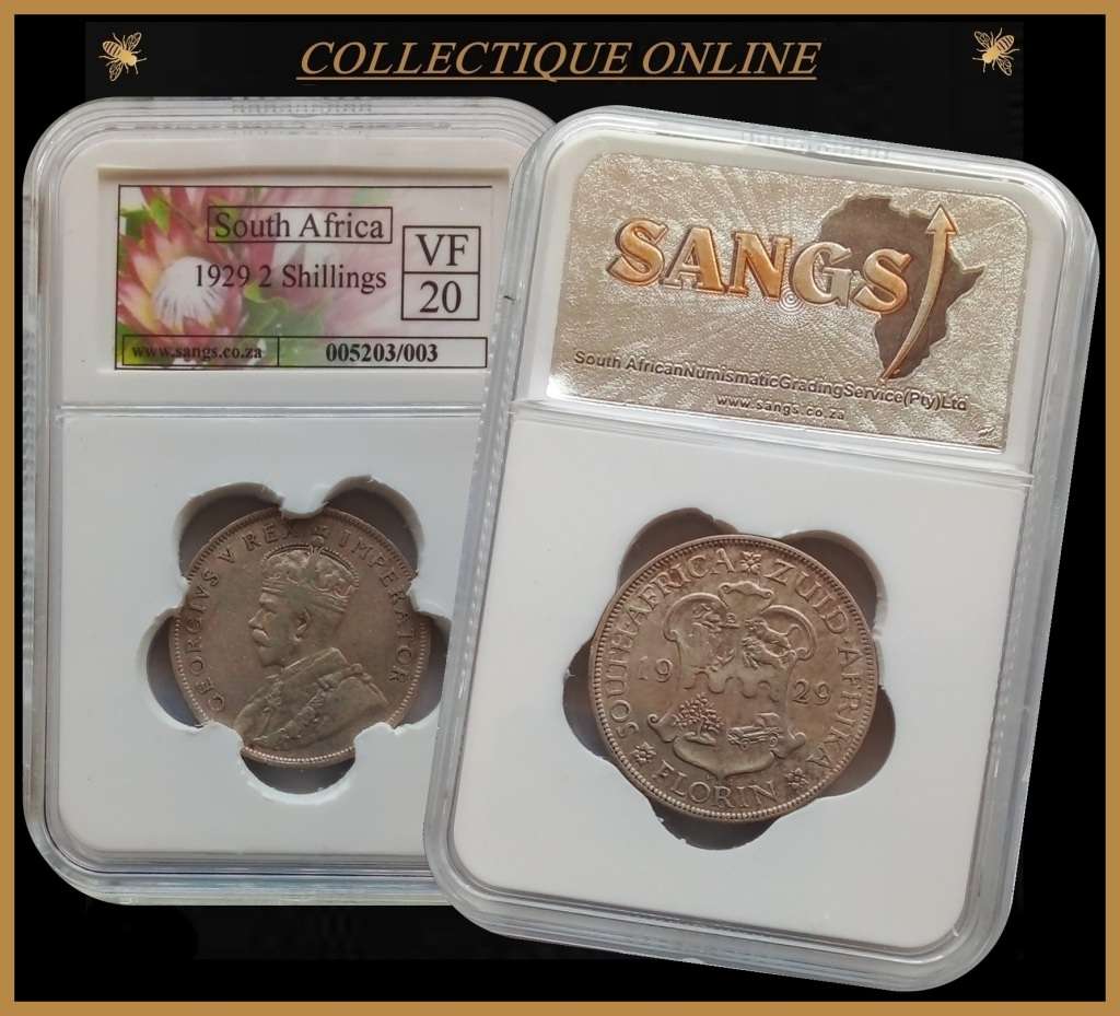 Two Shillings - 1929 : UNION S. A. : 2 SHILLINGS : COIN IN VF 20 ...