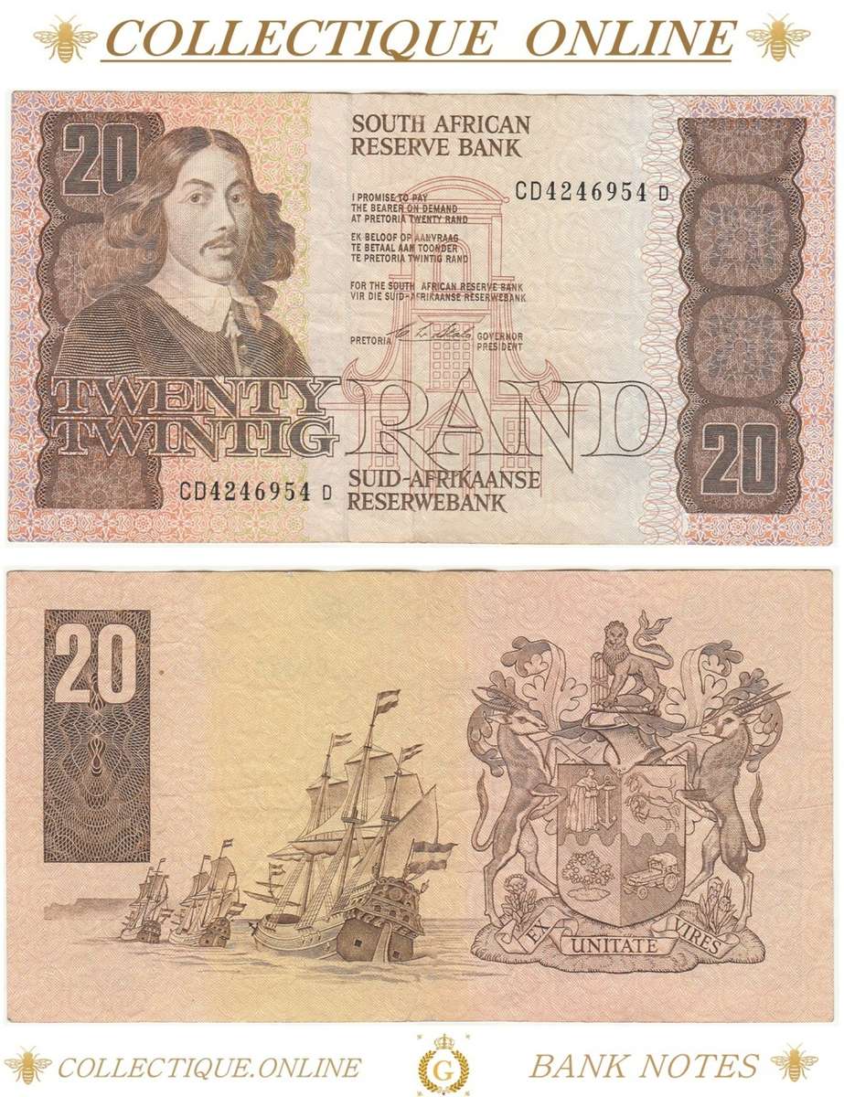 CL Stals - 1990 : S. A. Bank Note : TWENTY RAND / TWINTIG RAND : CL ...