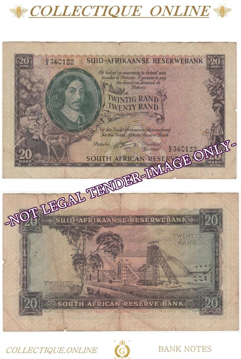 G Rissik - S. A. Bank Note : TWINTIG RAND/TWENTY RAND : G. RISSIK ...