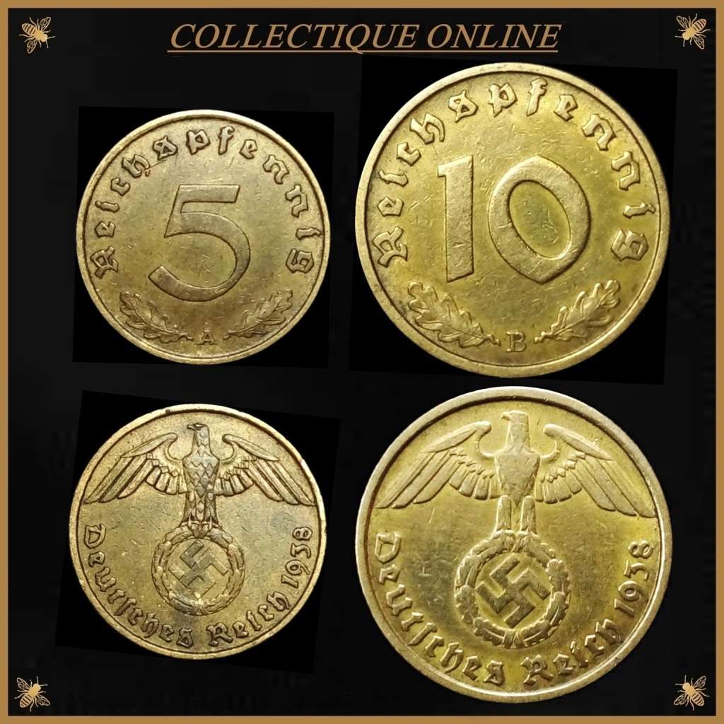 Europe - GERMAN : Third Reich : 5 and 10 Reichspfennig 1938 ...