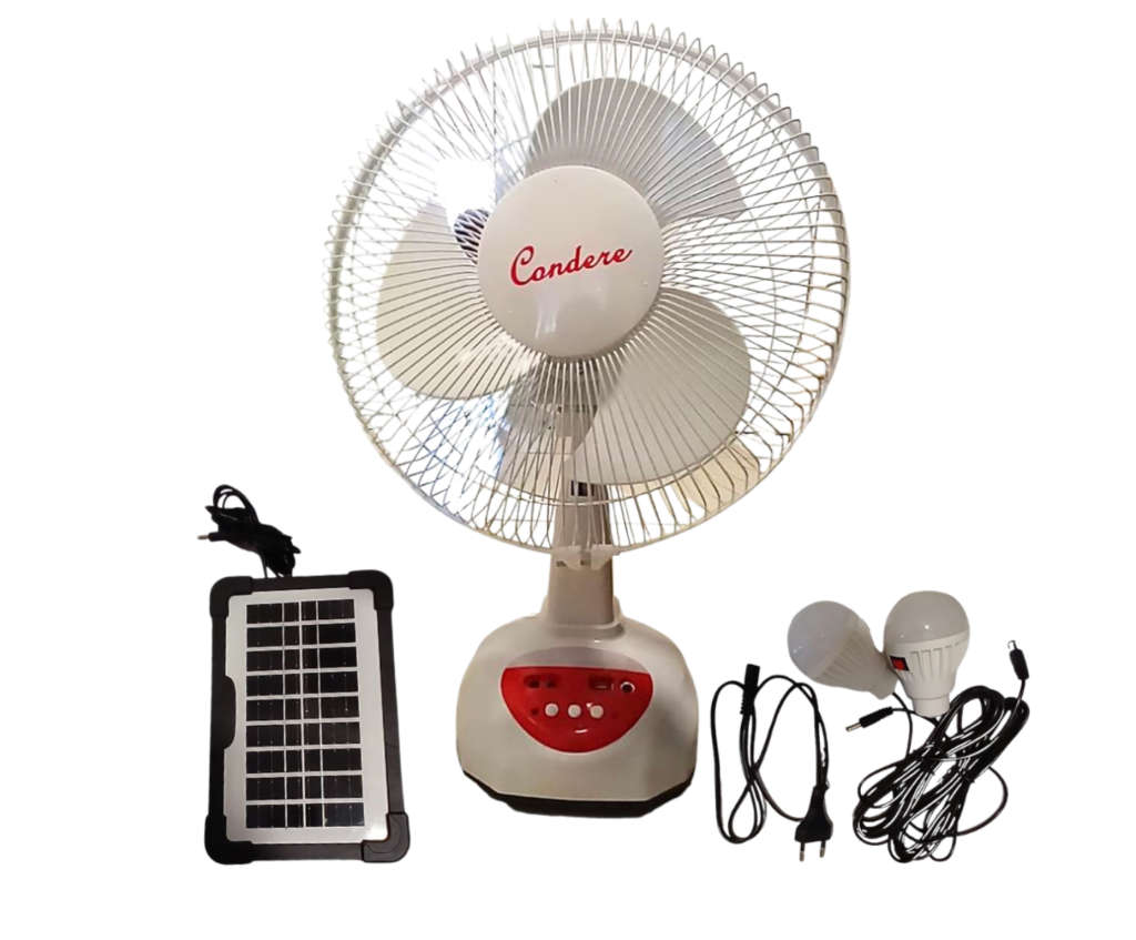 Fans - Condere 12` Rechargeable Solar Fan with Built in light and 2 ...