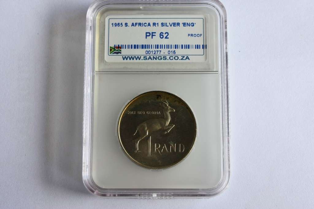 One Rand - 1965 SILVER ONE RAND. ENGLISH. PF62 PROOF GRADING. was ...