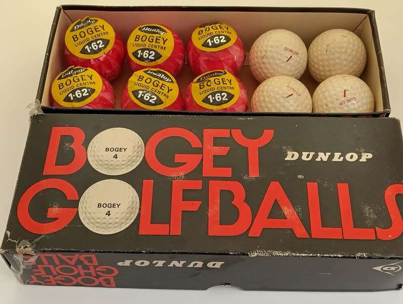 Balls - Box of Ten Vintage Dunlop Bogey Liquid centre 1.62 Golf Balls ...