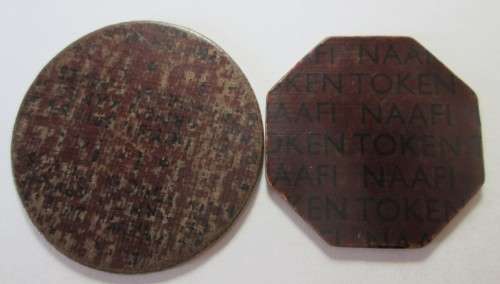 Tokens - WW2 NAAFI ½ FR - BRITISH ARMED FORCES TOKEN x2 (LOT) was ...