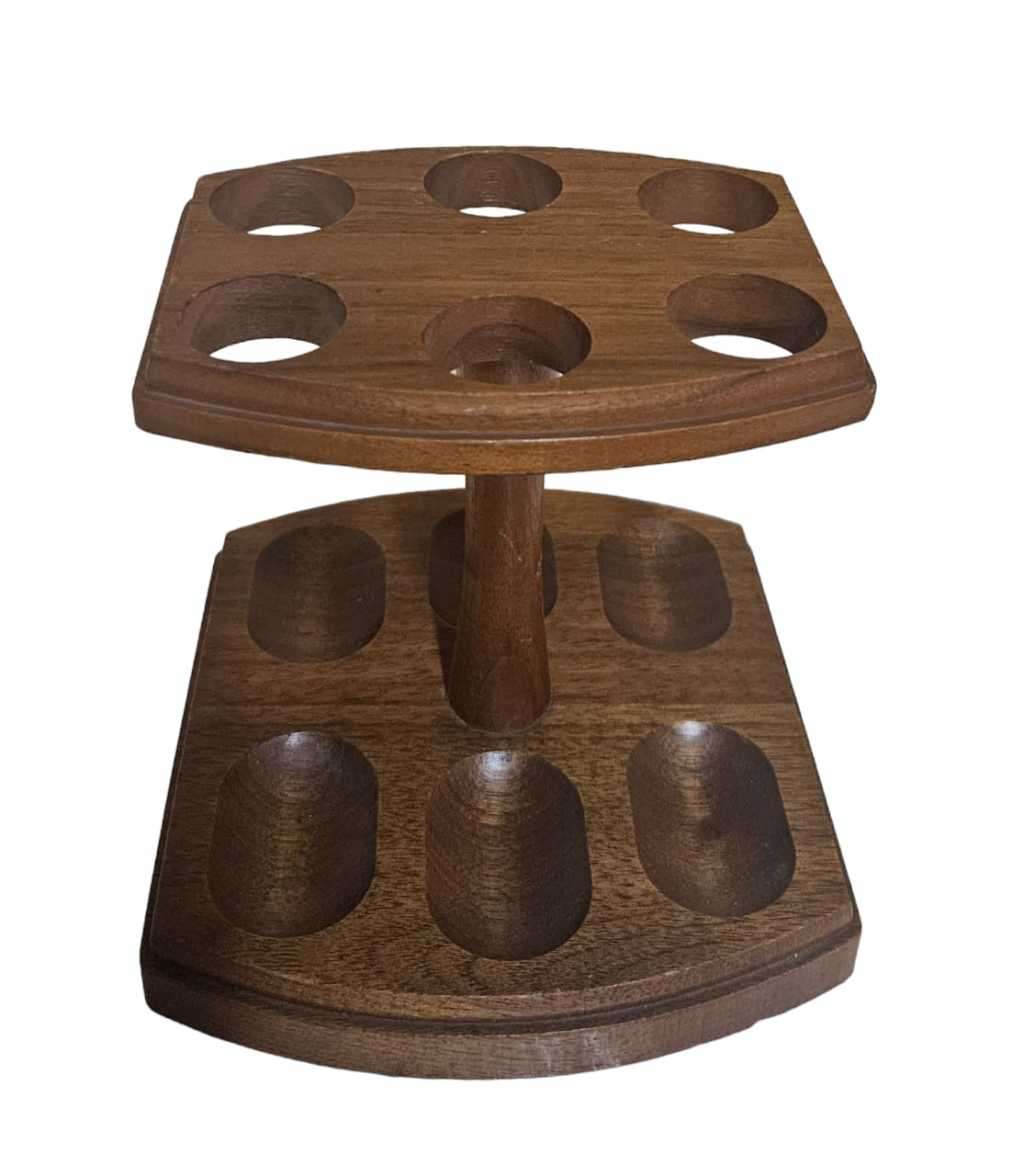 Smoking Accessories - Vintage Solid Teak pipe stand, 6 pipe stand, for ...
