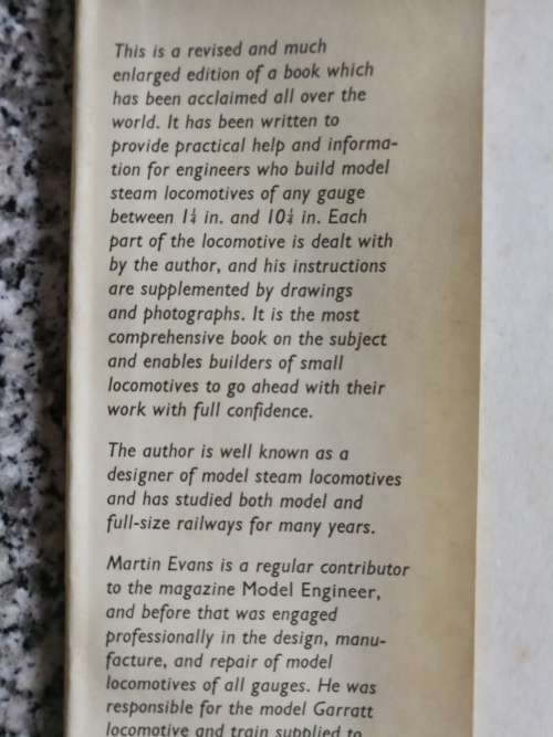 Trains - MANUAL OF MODEL STEAM LOCOMOTIVE CONSTRUCTION MARTIN EVANS ...