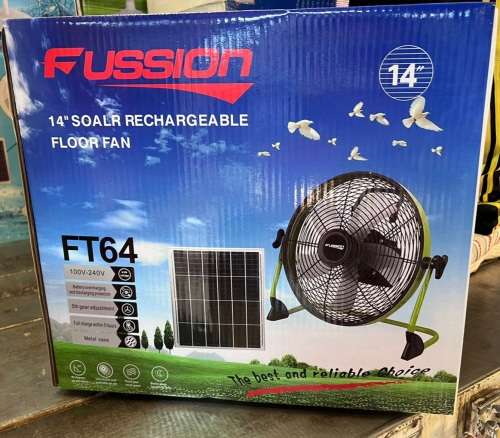 Fans - Big Size FUSSION 14` 35.56cm) RECHARGEABLE STAND FAN (AC & DC ...