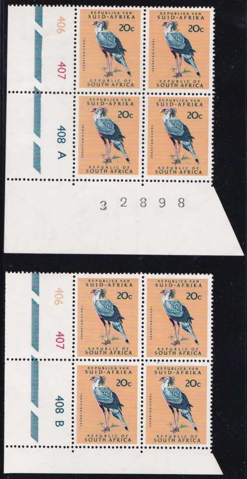 Republic of South Africa - RSA - 1ST DEF ISSUE, 20c CONTROLS 406-408 A ...