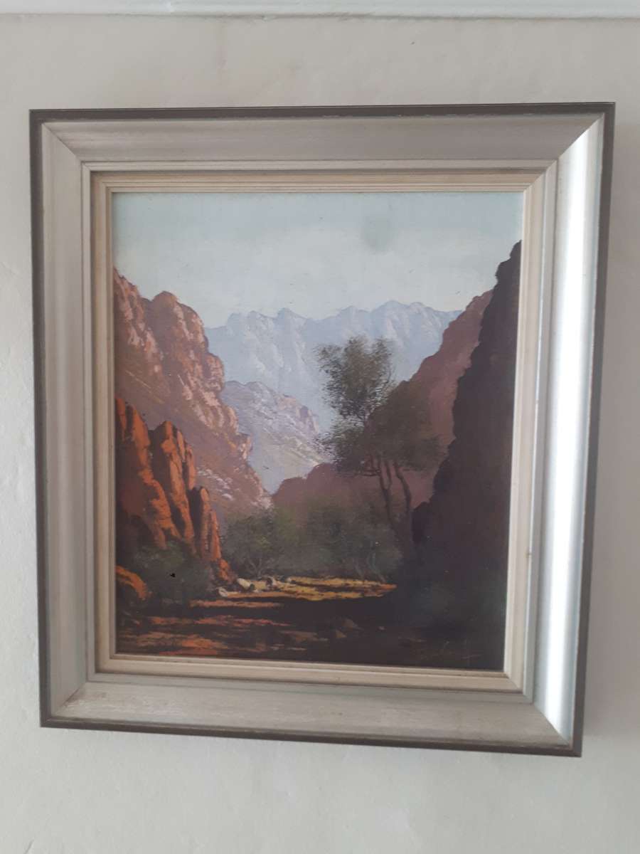 Paintings - Rare Oil on Canvas `Landscape` by Famous SA Artist Johan ...