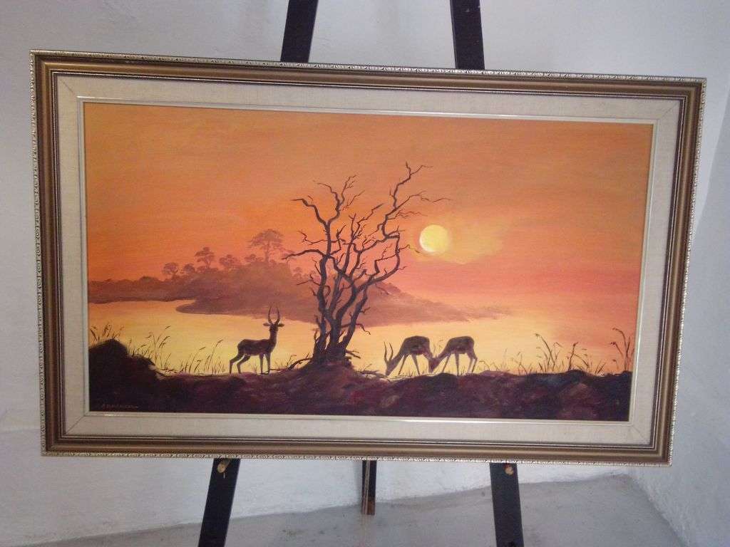 Paintings - Stunning oil on Board by Popular 20th-C SA Artist A ...