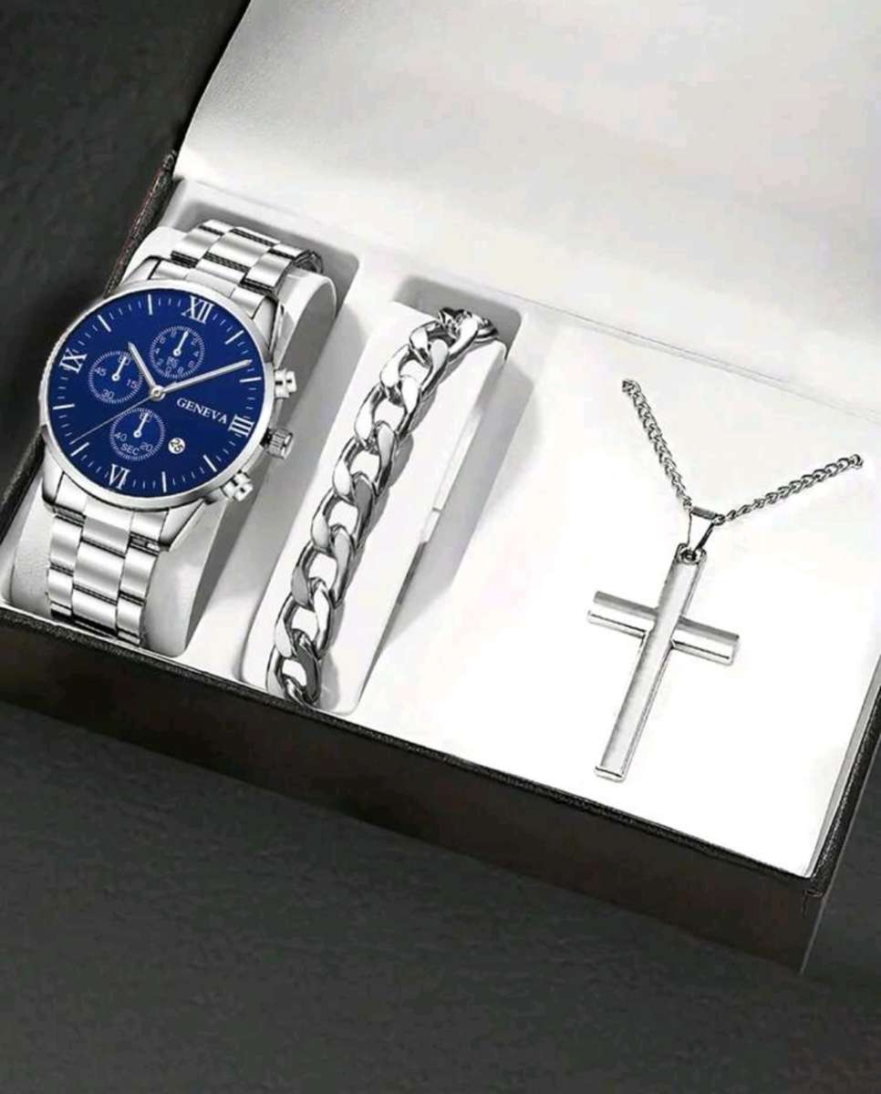 Men's Watches - 3pc luxurious Men`s geneva Quartz Watch set for men for ...