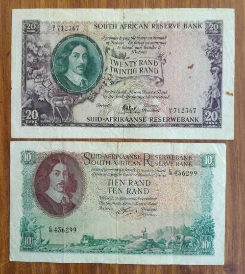 MH de Kock - South Africa MH de Kock old R20 And G. Rissik old R10 Bank ...