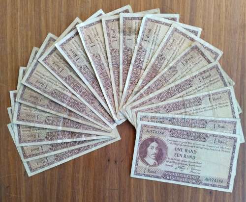 G Rissik - South Africa collection of 18 old one rand bank notes. for ...