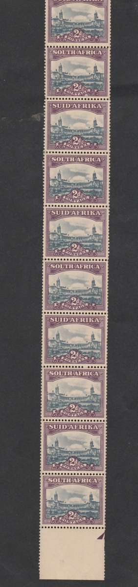Union of South Africa - 1950 UNION of S A 2d bottom marginal strip of ...