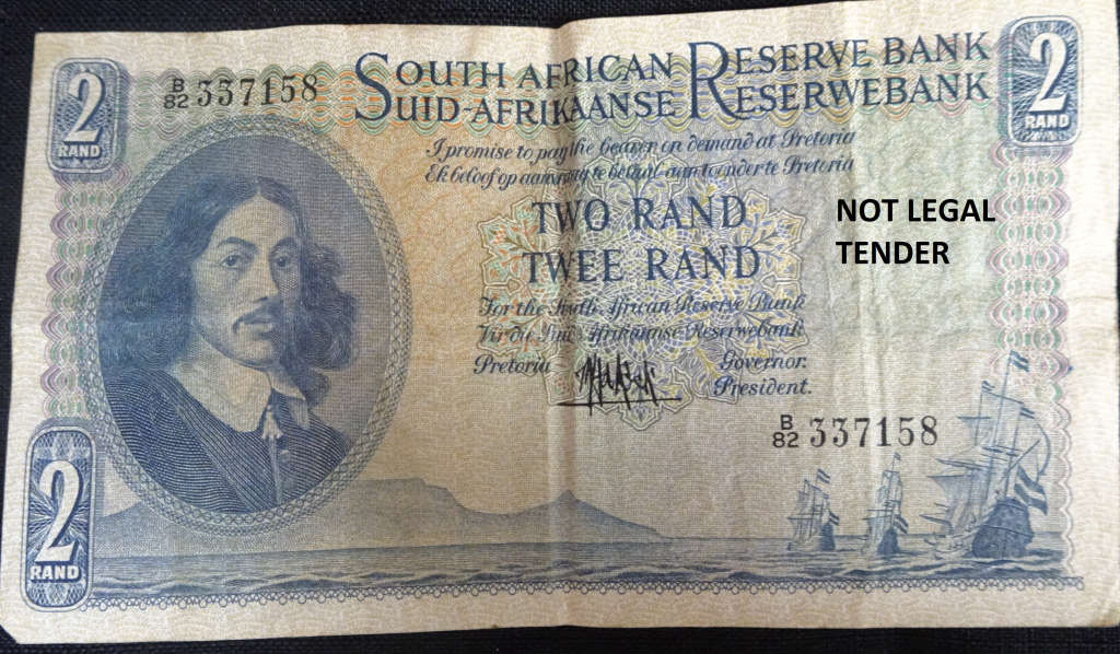 MH de Kock - South Africa Two Rand Bank Note - MH De Kock - Please See ...