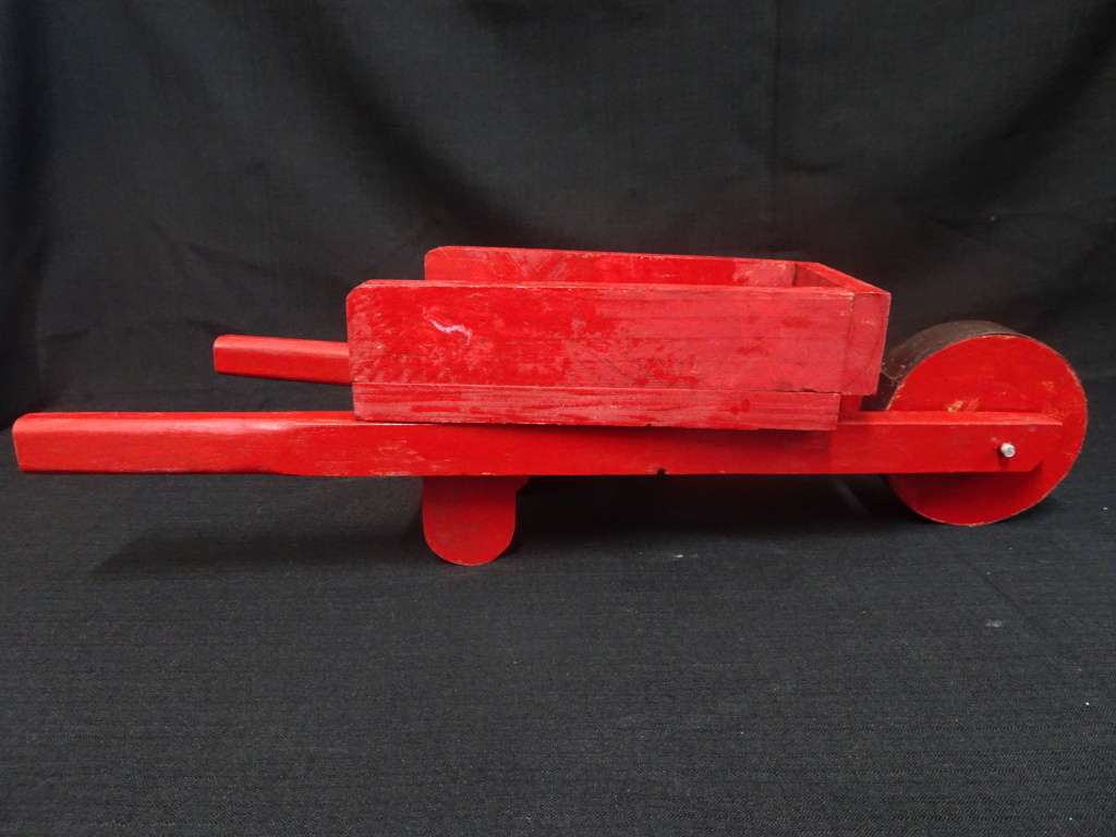 Other Antiques & Collectables - Stunning Red Wood Wheel Barrel (L ...