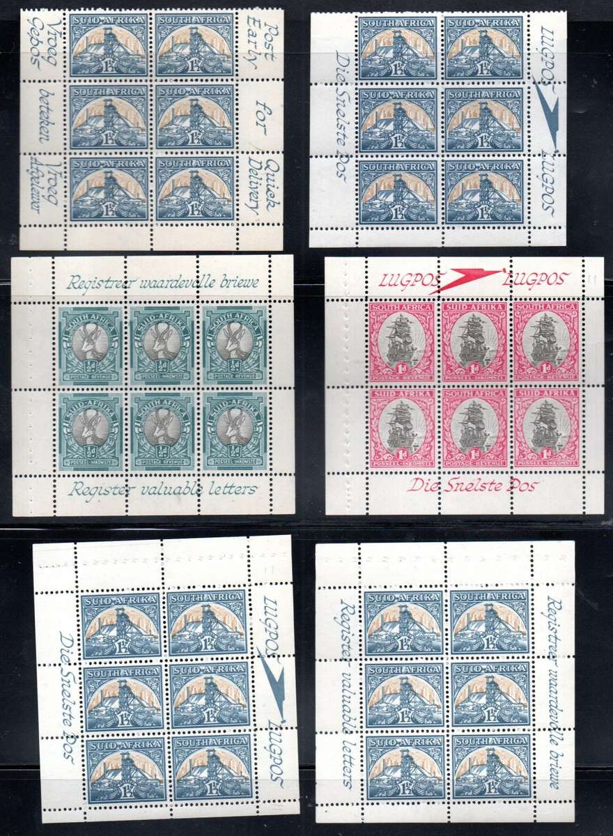 Union of South Africa - UNION SELECTION OF MINT EX BOOKLET PANES ETC. AS PER SCANS. SOME WITH ...