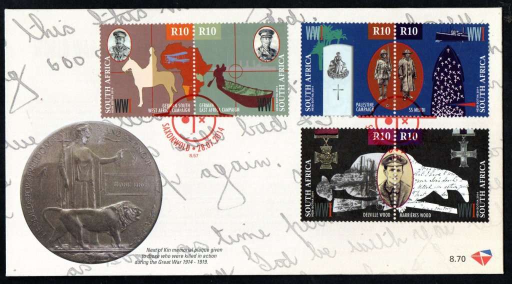 Republic of South Africa - RSA 2014 CENTENARY OF WORLD WAR I FIRST DAY ...