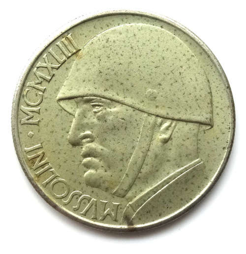 Europe - 1943 Italy 20 Lire (Mussolini Fantasy Coin) was sold for R26 ...
