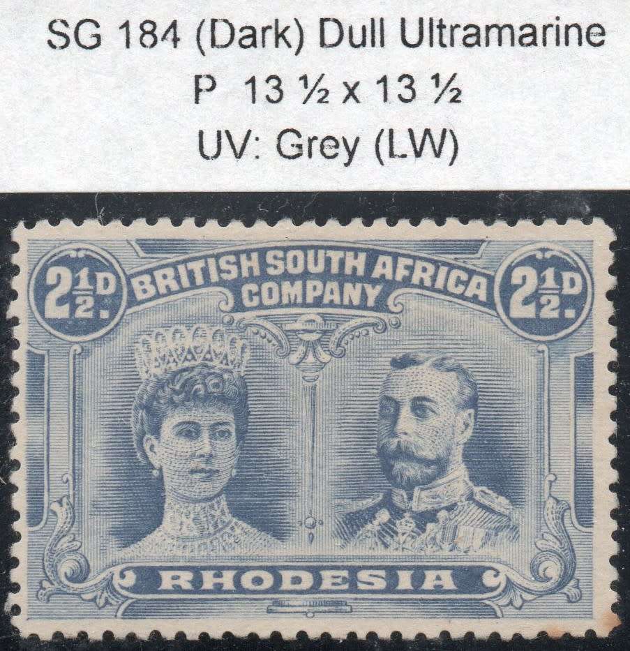 Colonial Britain - RHODESIA SG184 2½d DULL ULTRAMARINE P13½ - MM was ...