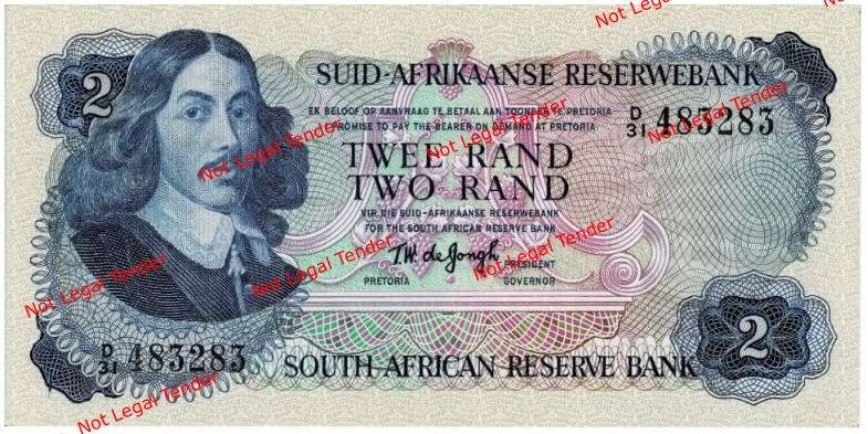 TW de Jongh - Uncirulated TW de Jongh R2 Bank Note for sale in ...