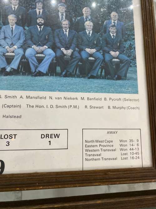 Sporting Memorabilia - RHODESIA RUGBY XV 1973 original signatures on ...