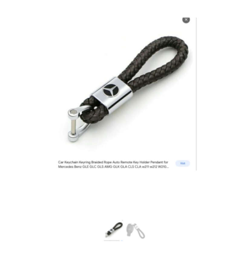 Keyrings & Novelty - Mercedes Car Key Logo Braided Leather Rope Key ...