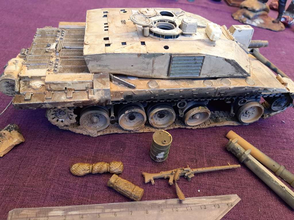 Armour - Tamiya tank, assembled, damaged for restauration was listed ...