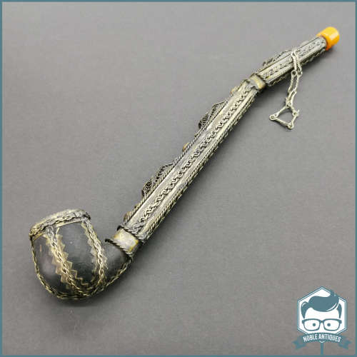 Smoking Accessories - Original Silver Filigree on Wood Middle Eastern ...