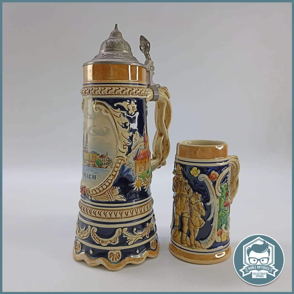 Tankards - Vintage German Glazed Porcelain Musical Beer Stein And ...