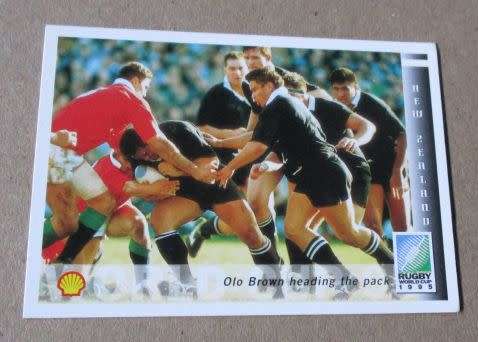 Trading Cards - OLO BROWN HEADING THE PACK - NEW ZEALAND - 1995 RUGBY ...