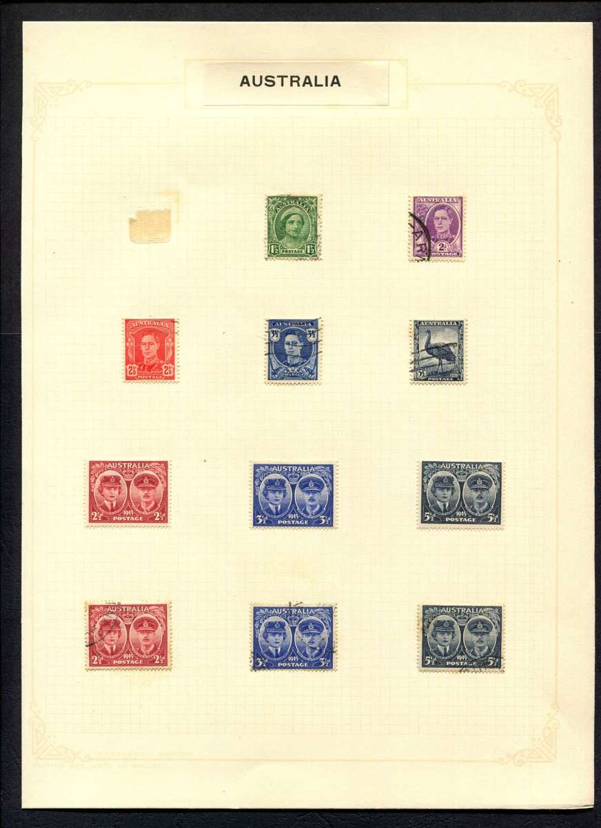 Australia - Australia - 11 Stamps Mounted On Old Album Page for sale in ...