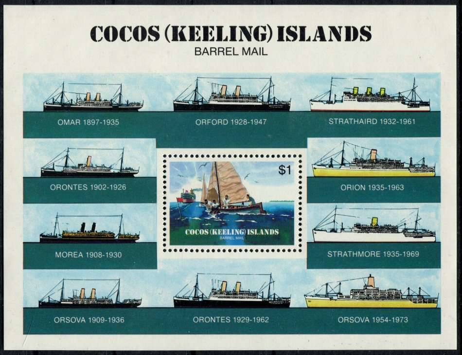 Bulklots and Thematic Collections - Cocos Islands - Miniature Sheet ...